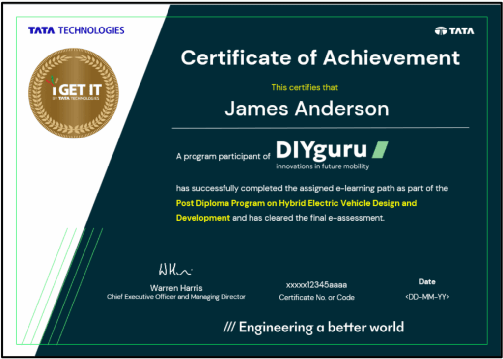TATA Technologies EV Courses - DIYguru